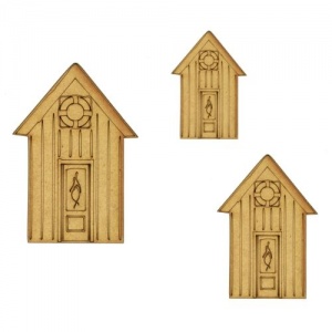 Beach Hut with Life Buoy - MDF Wood Shape